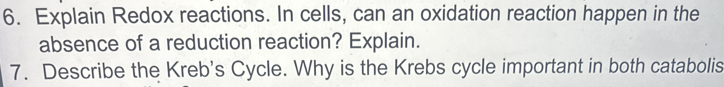 Solved Explain Redox reactions. In cells, can an oxidation | Chegg.com