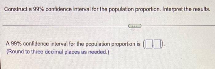 Construct a 99% confidence interval for the | Chegg.com