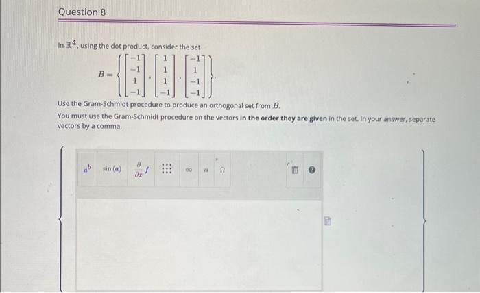 Solved In R4, using the dot product, consider the set | Chegg.com