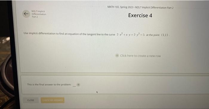 Solved M2L7 Implicit Differentiation Part 2 Exercise 5 Find | Chegg.com