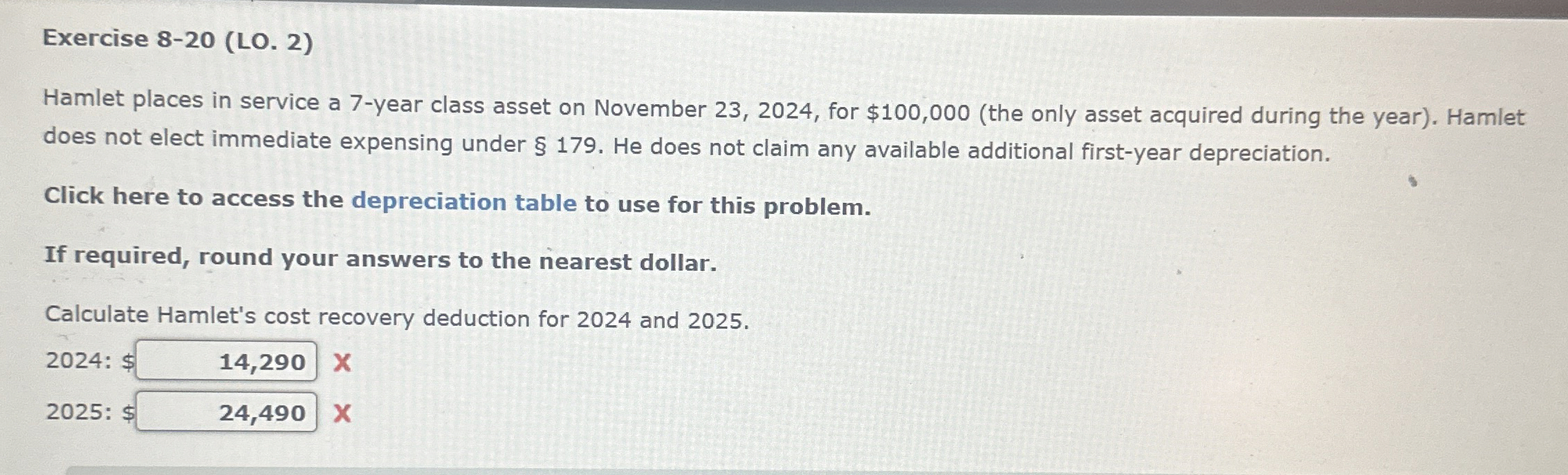 Solved Exercise 8-20 (LO. 2)Hamlet places in service a | Chegg.com
