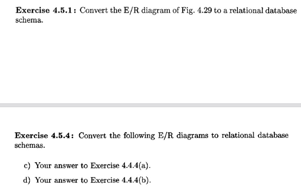 Exercise 4.5.1 ﻿: Convert the E/R diagram of Fig. | Chegg.com