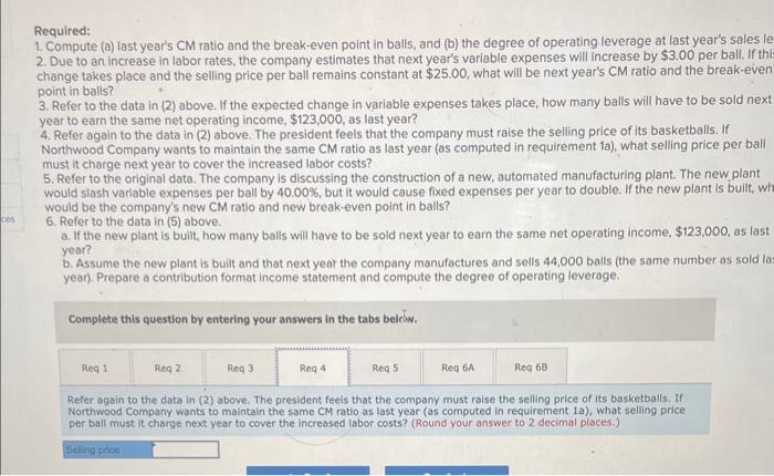 Solved Problem 5-20 (Algo) CVP Applications: Break-Even | Chegg.com