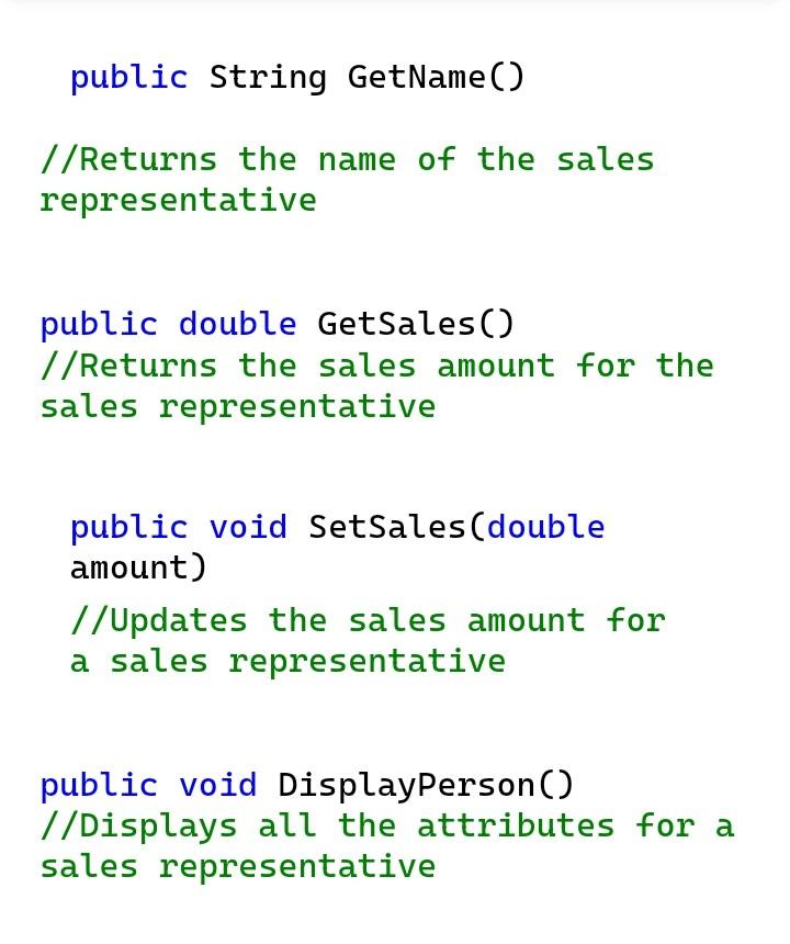 Solved \r\npublic String GetName() //Returns the name of the | Chegg.com