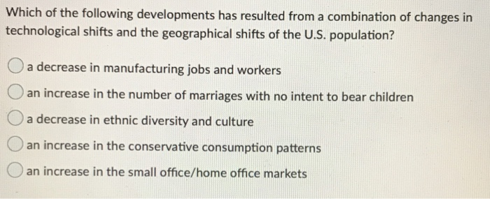 Solved Which of the following developments has resulted from | Chegg.com