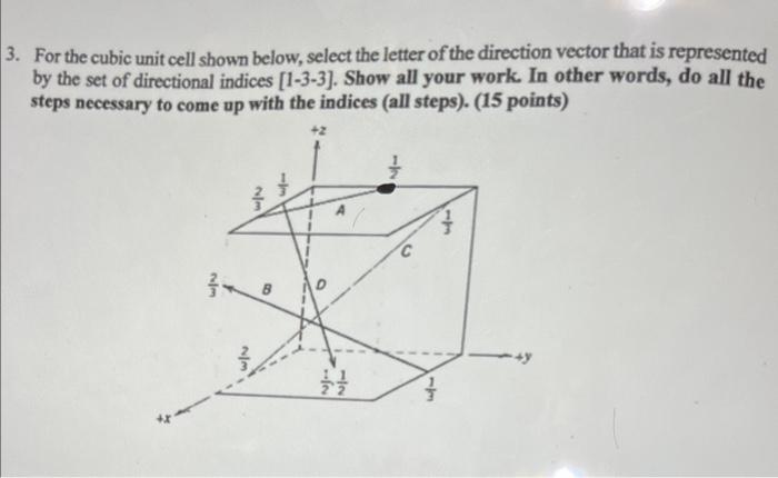 Solved For the cubic unit cell shown below, select the | Chegg.com