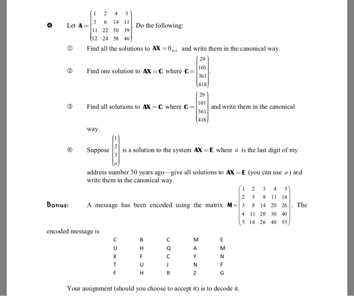 Solved Matrix problems I need some help with and some | Chegg.com
