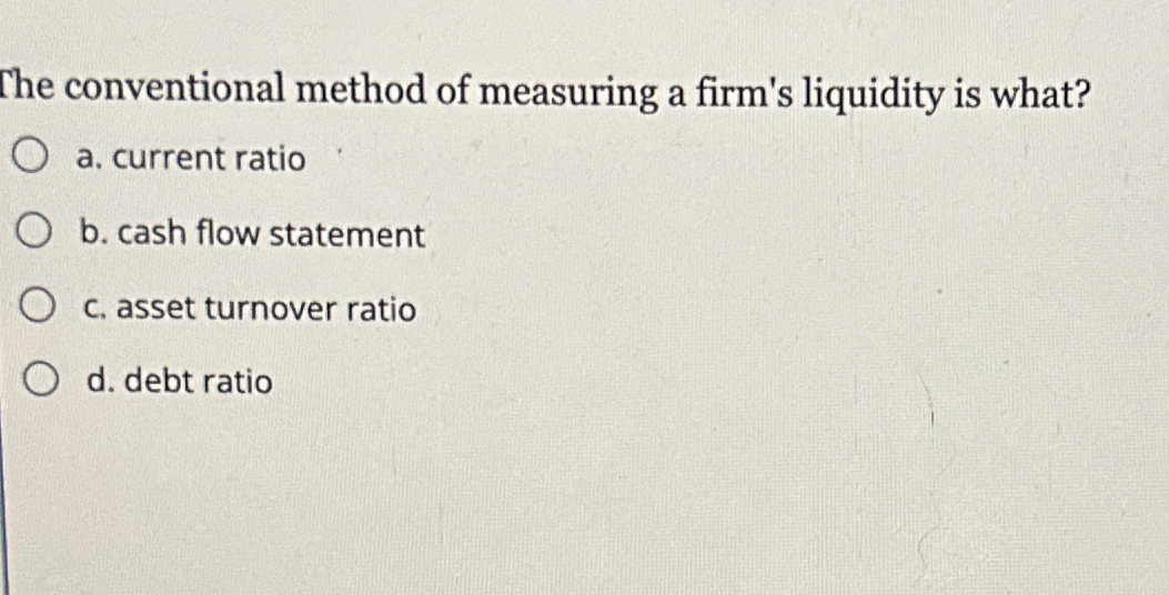 Solved The conventional method of measuring a firm's | Chegg.com