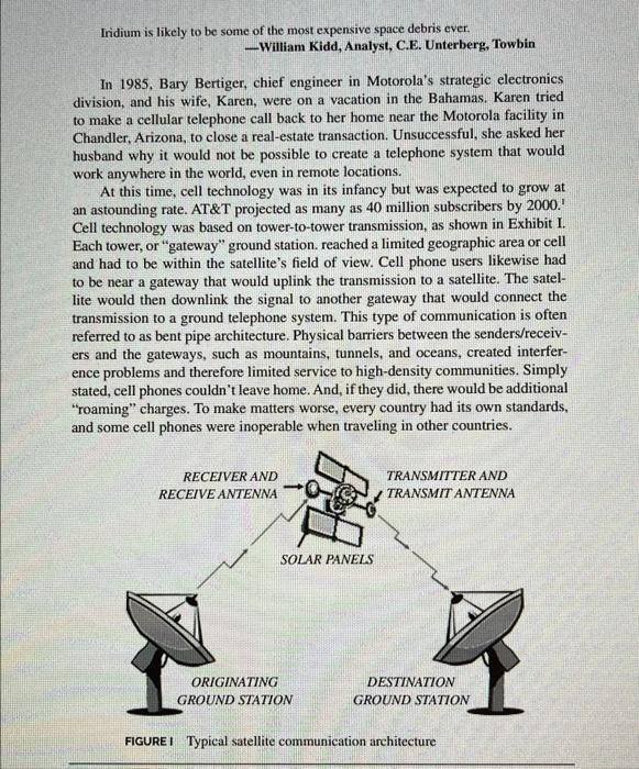 Solved The Rise, Fall, and Resurrection of Iridium: A | Chegg.com