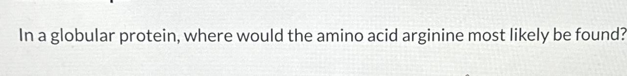Solved In a globular protein, where would the amino acid | Chegg.com