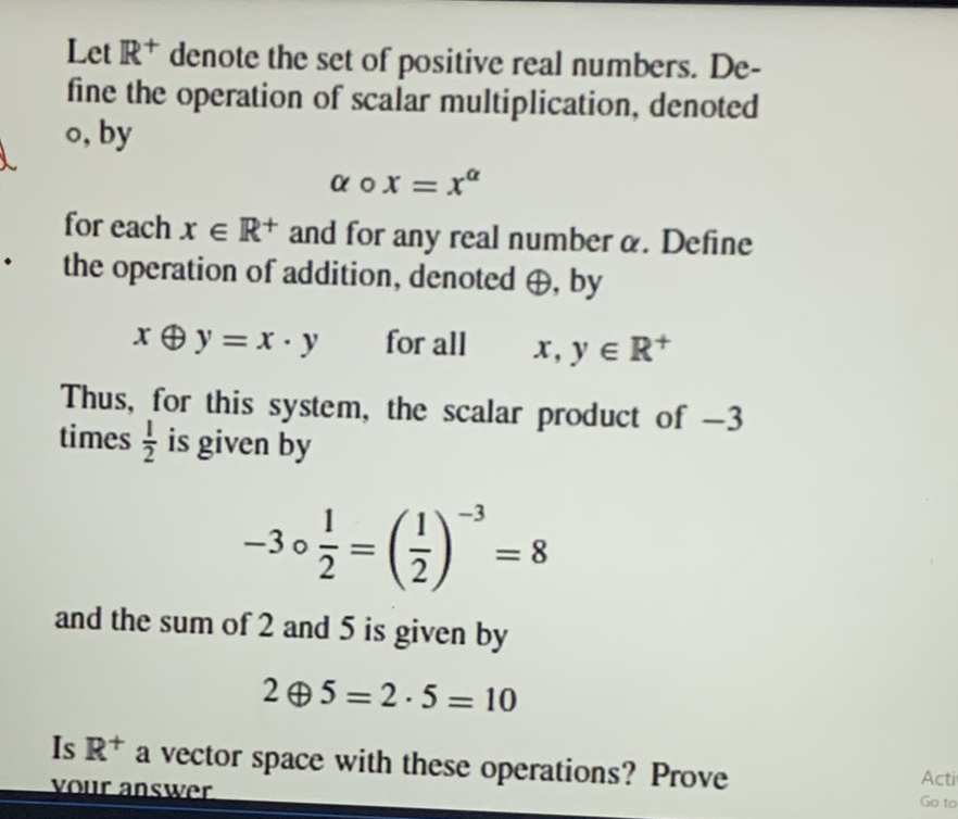 Solved Let R+denote the set of positive real numbers. Define | Chegg.com
