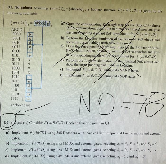 Solved Q1. (60 points) Assuming (no+21), = (abcdefg),, a | Chegg.com