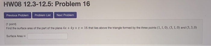 Solved HW08 12.3-12.5: Problem 16 Previous Problem Probler | Chegg.com