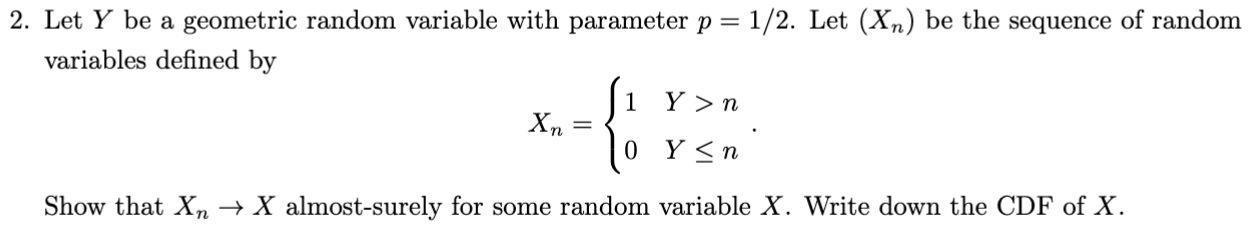 Solved Let Y ﻿be a geometric random variable with parameter | Chegg.com