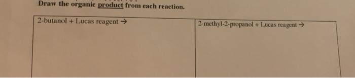 Solved Draw the organic product from each reaction. | Chegg.com