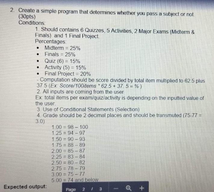 Solved 2. Create a simple program that determines whether | Chegg.com