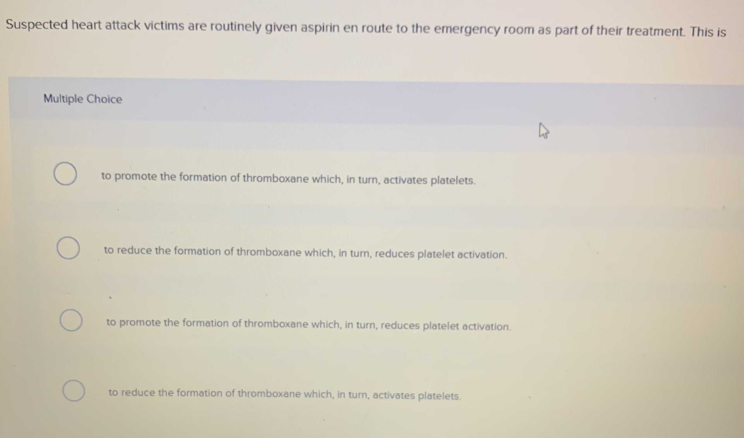 Solved Suspected heart attack victims are routinely given | Chegg.com