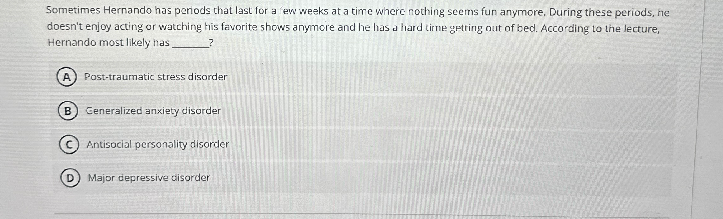 Solved Sometimes Hernando Has Periods That Last For A Few 