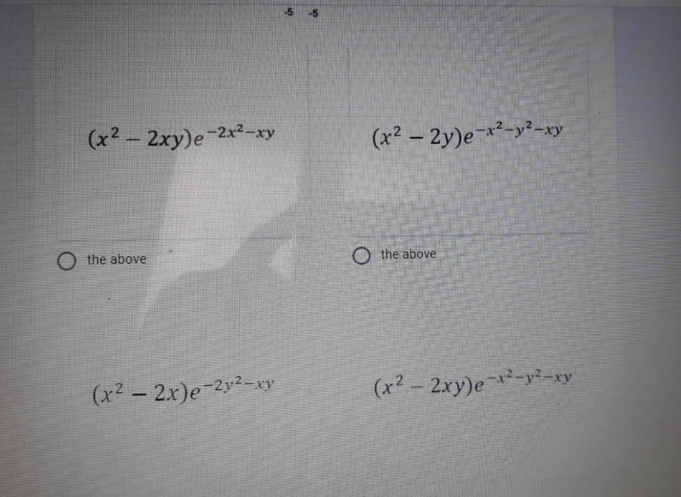 Solved Using values between - 5 and 5 with an increment of | Chegg.com