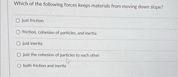 Solved Which of the following forces keeps materials from | Chegg.com