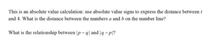 Solved On a number line, what is the distance between 6 and | Chegg.com