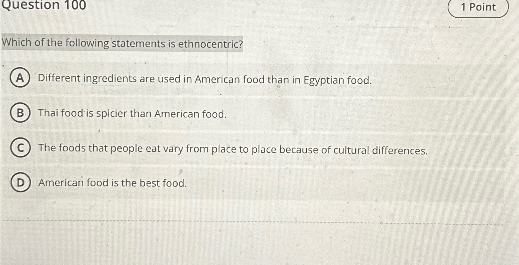 Solved Question 1001 ﻿PointWhich of the following statements | Chegg.com