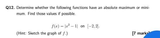 Solved Q12. Determine whether the following functions have | Chegg.com