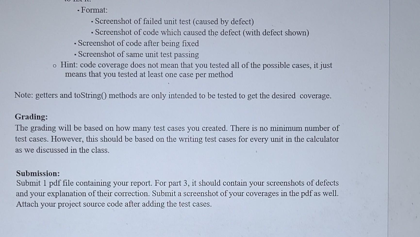 Solved Part 3: Writing Test Cases Using JUnit Description: | Chegg.com
