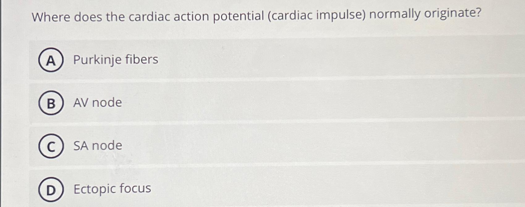 Solved Where does the cardiac action potential (cardiac | Chegg.com