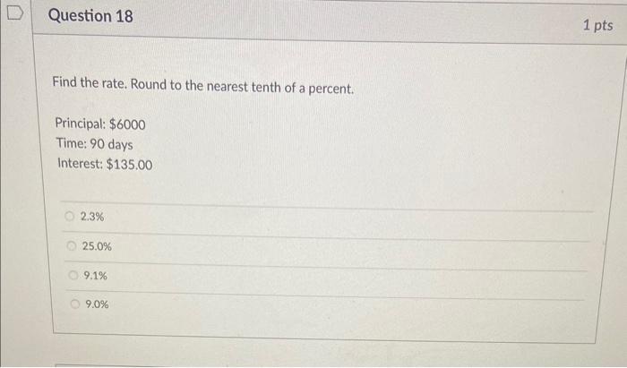 Solved Find the rate. Round to the nearest tenth of a | Chegg.com
