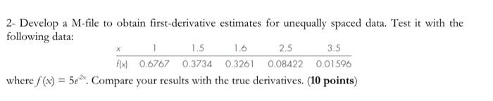 Solved 2- Develop a M-file to obtain first-derivative | Chegg.com
