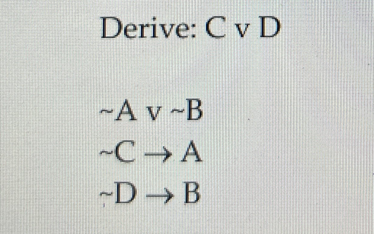 Derive: C ﻿v DUsing SD derivation rules. Show all the | Chegg.com