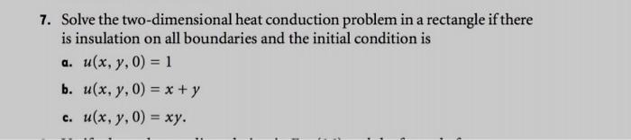 Solved 7 Solve The Two Dimensional Heat Conduction Problem