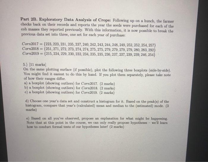 Solved Part 2B. Exploratory Data Analysis of Crops: | Chegg.com