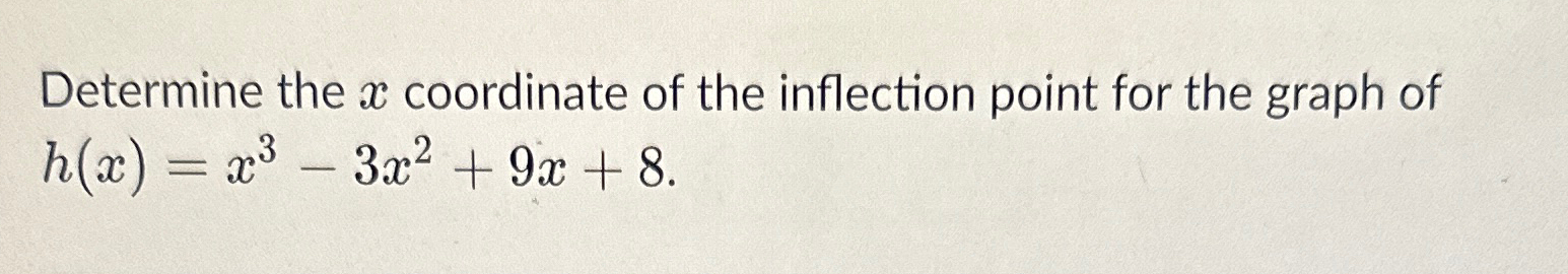 Solved Determine The X ﻿coordinate Of The Inflection Point