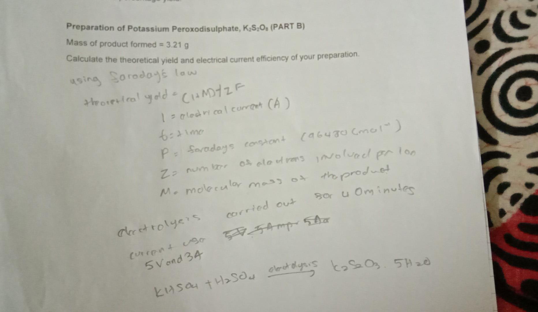 Solved Preparation of Potassium Peroxodisulphate, K S.O. | Chegg.com