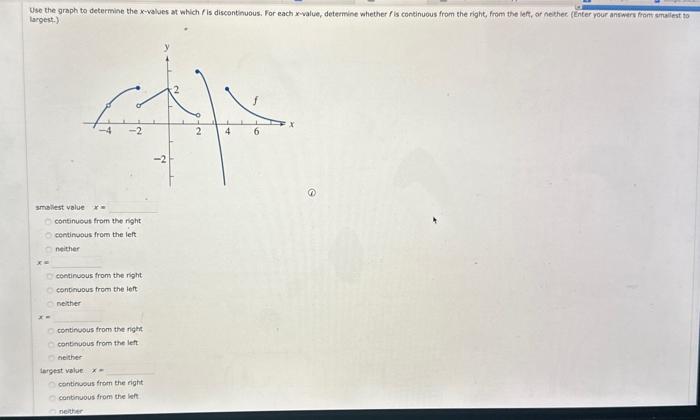 Solved largest.) (a) mallest value x= continueat from the | Chegg.com