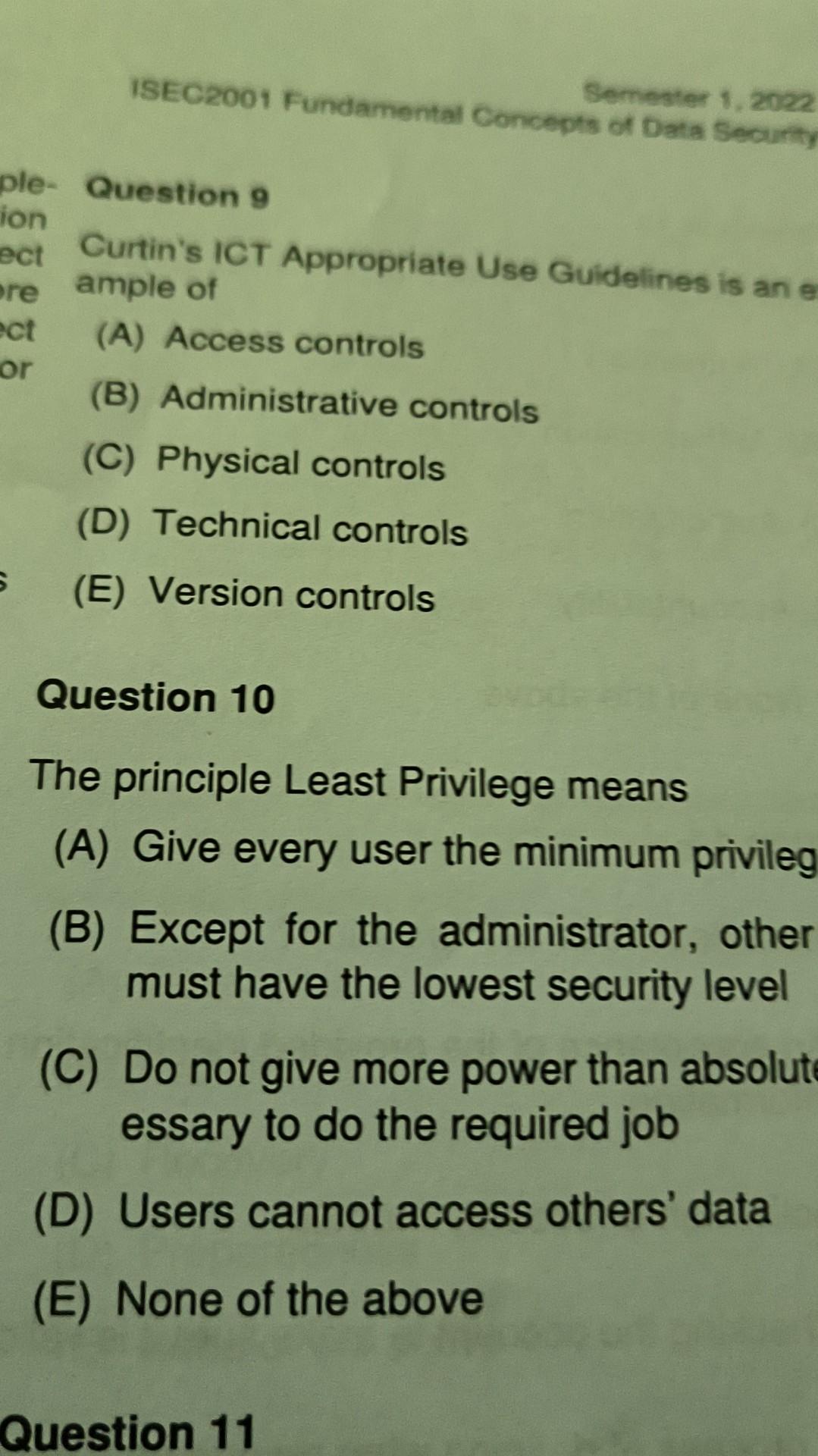 Solved Semester 1.2022 ISEC2001 Fundamental Concepts of Data | Chegg.com