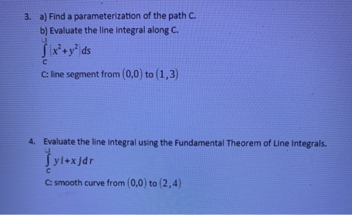 Solved 3. a) Find a parameterization of the path C. b) | Chegg.com