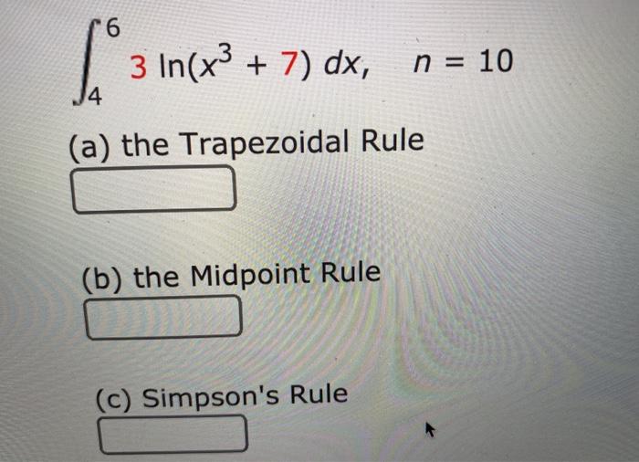 Solved Use the Trapezoidal Rule, Midpoint Rule, and Simpsons | Chegg.com