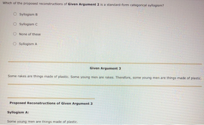 2. Standard-Form Categorical Syllogisms In order to | Chegg.com