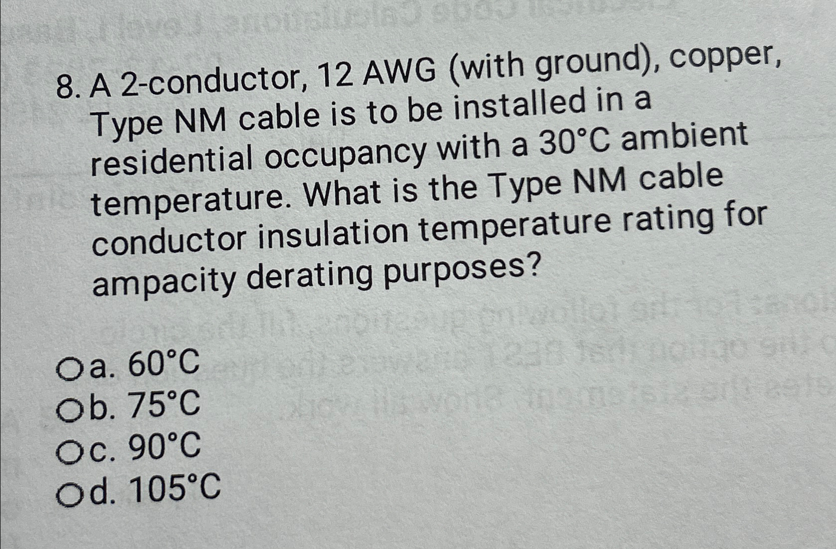 Solved A 2-conductor, 12 ﻿AWG (with ground), ﻿copper, Type | Chegg.com