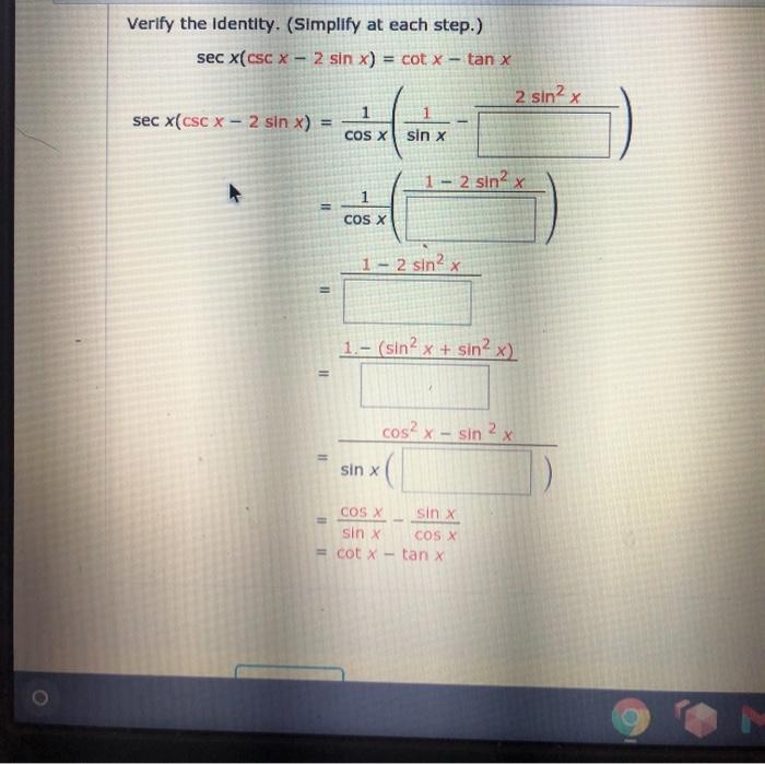 Solved Verify the identity. (Simplify at each step.) sec | Chegg.com