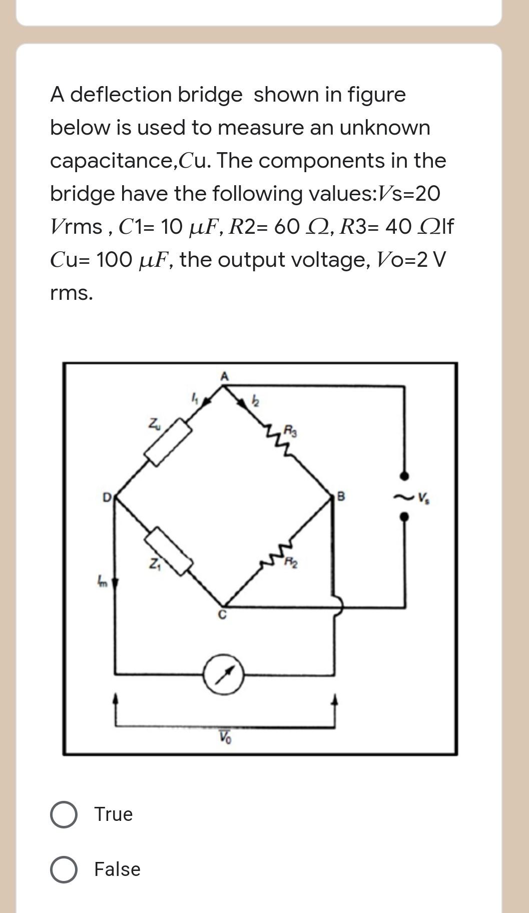 Solved A deflection bridge shown in figure below is used to | Chegg.com