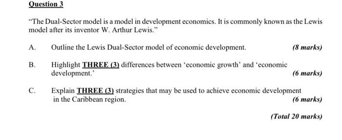 Solved "The Dual-Sector model is a model in development | Chegg.com