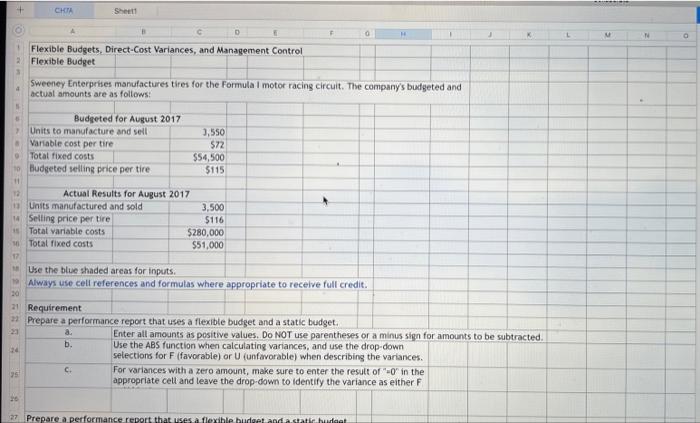 Solved CHIA Sheet 0 1 Flexible Budgets, Direct-Cost | Chegg.com
