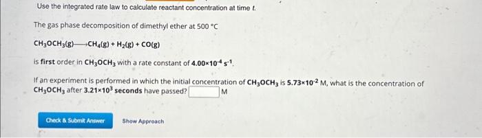 Solved Use the integrated rate law to calculate reactant | Chegg.com