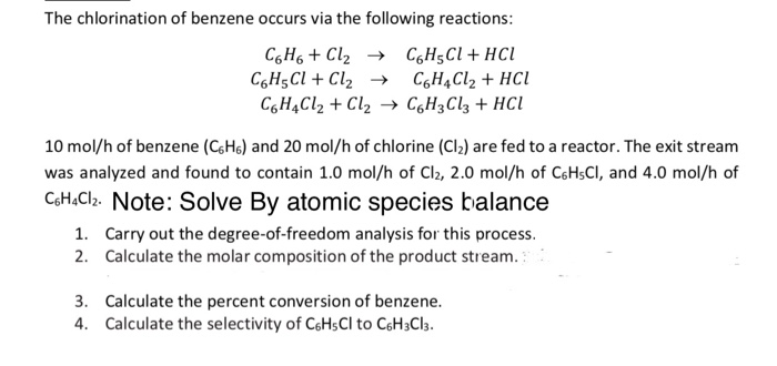 Solved The chlorination of benzene occurs via the following | Chegg.com