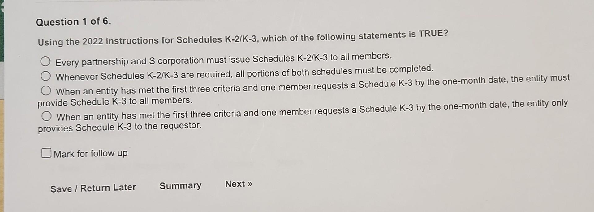 Solved Question 1 of 6. Using the 2022 instructions for | Chegg.com