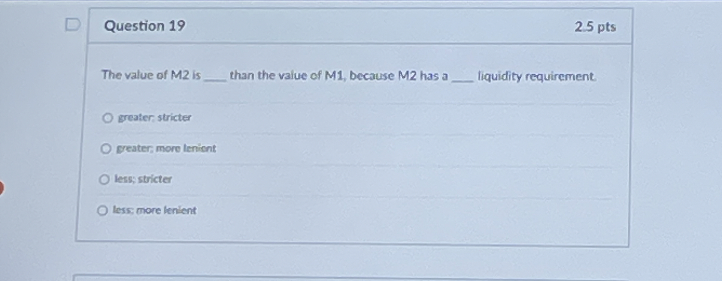 Solved Question 192.5 ptsThe value of M2 is than the | Chegg.com Solved Question 192.5 ptsThe value of M2 is than the | Chegg.com